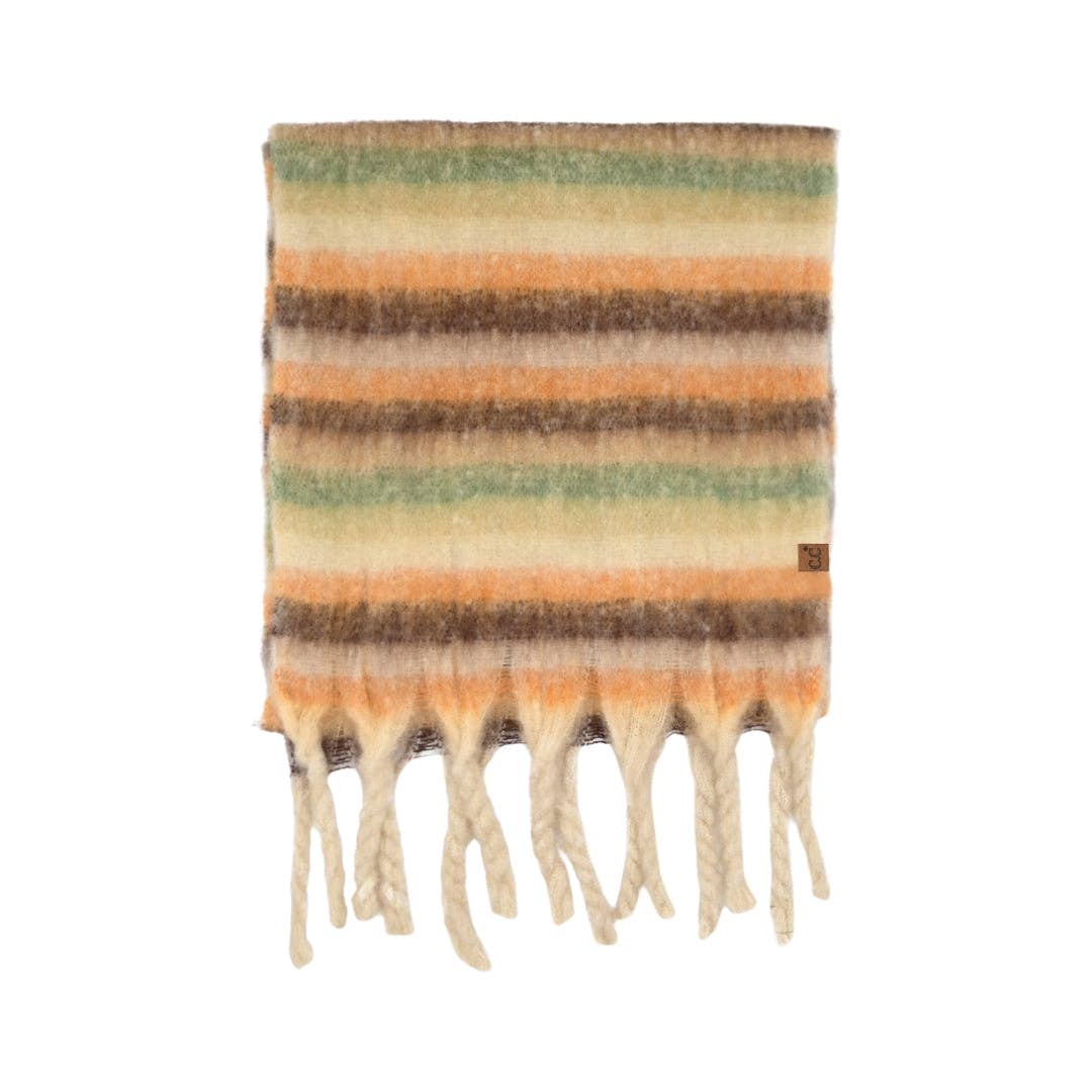 Horizontal Multi Color Stripe C.C Scarf – salon products.com